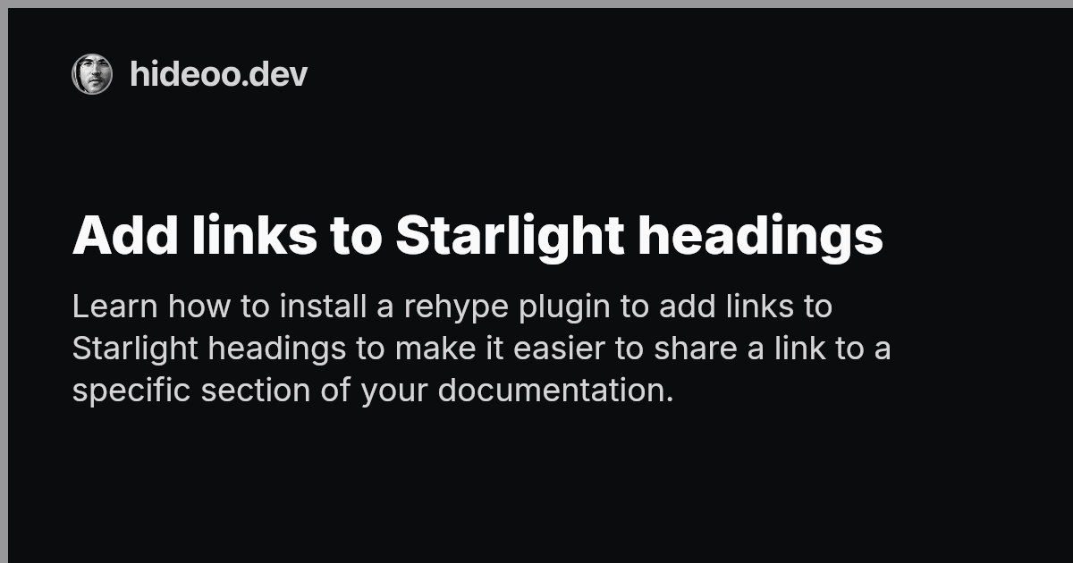 Add links to Starlight headings | HiDeoo